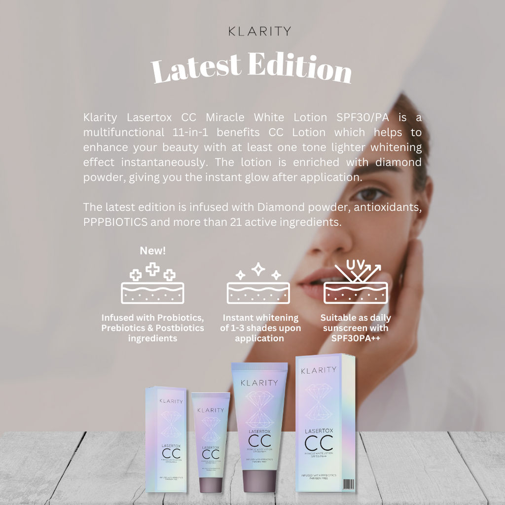 KLARITY LaserTox CC Miracle White Lotion SPF30 PA++ 30ML with PPPbioti ...
